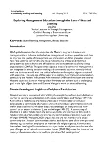 Exploring management education through the lens of situated learning | London Met Repository